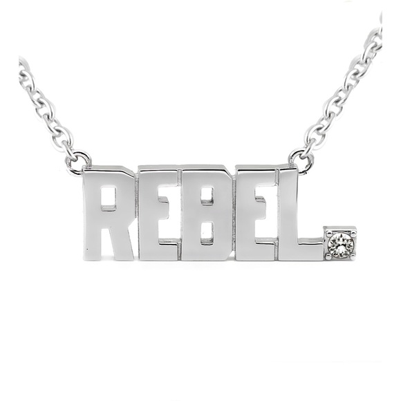 Jewelry | Rebel Block Letter Pendant With Austrian Crystals And ...